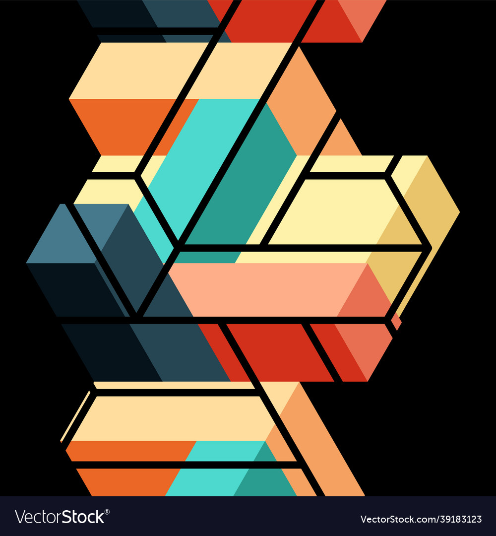 Abstract background 3d cubes cubic elements Vector Image