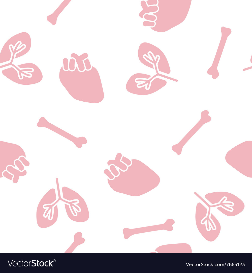 Body organs seamless flat pattern Royalty Free Vector Image