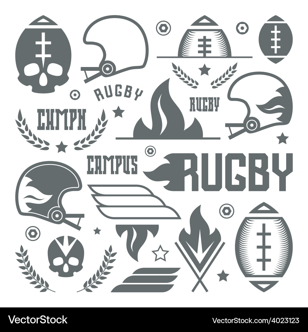 College rugby team badges Royalty Free Vector Image