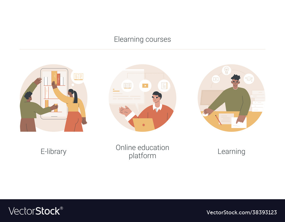 Elearning courses abstract concept Royalty Free Vector Image