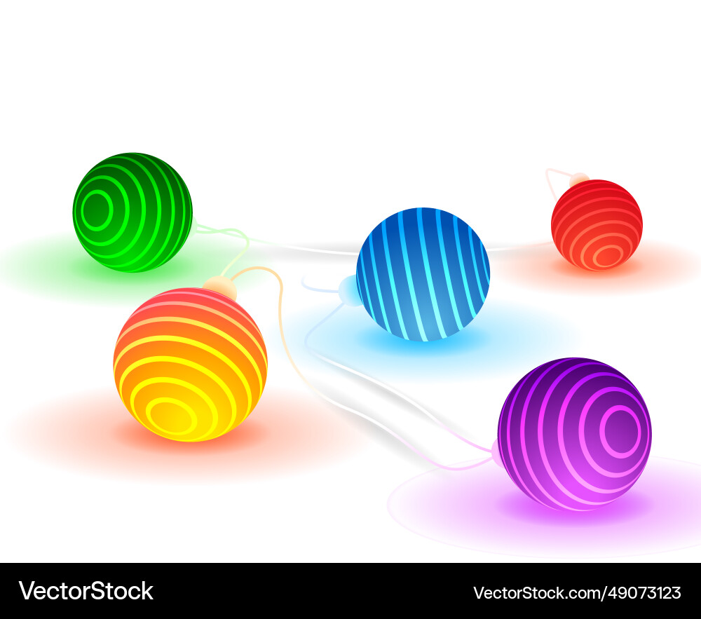 Glow realistic christmas light ball on white Vector Image