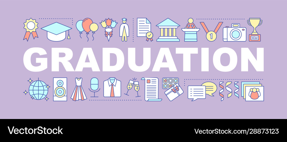 Graduation ceremony word concepts banner Vector Image