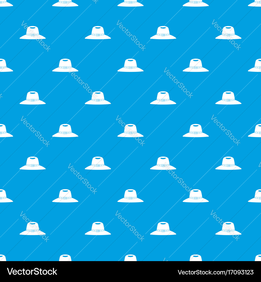 Hat pattern seamless blue Royalty Free Vector Image