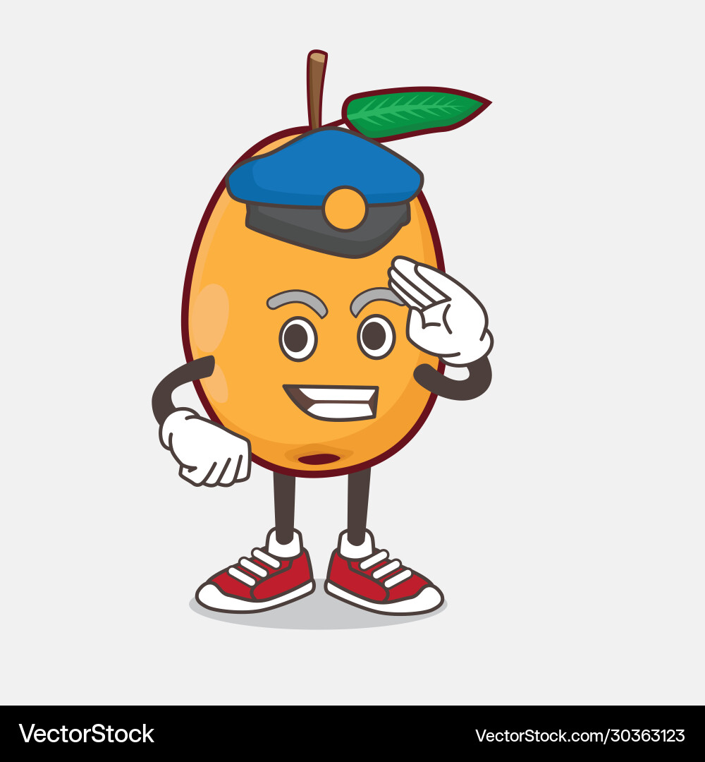 Loquat fruit cartoon mascot character working Vector Image