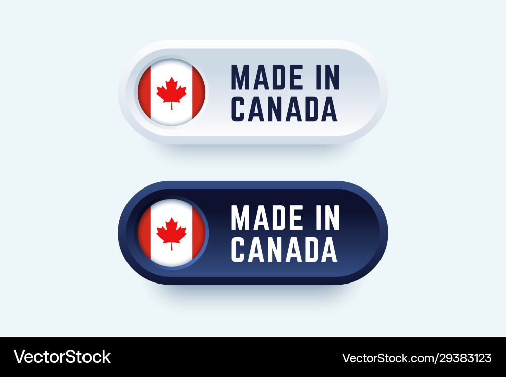 Made in canada sign two color styles Royalty Free Vector