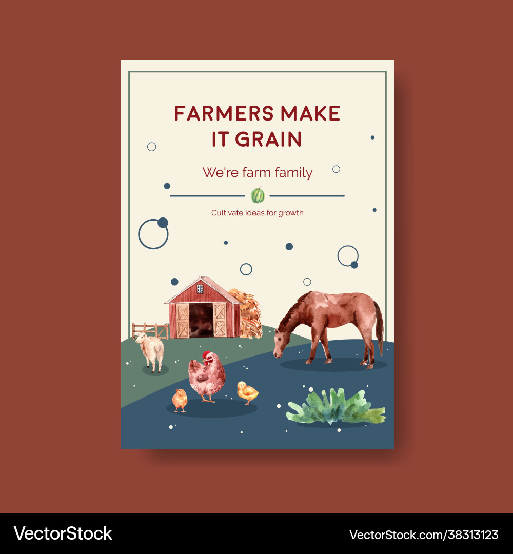 Poster template with farm organic concept design Vector Image