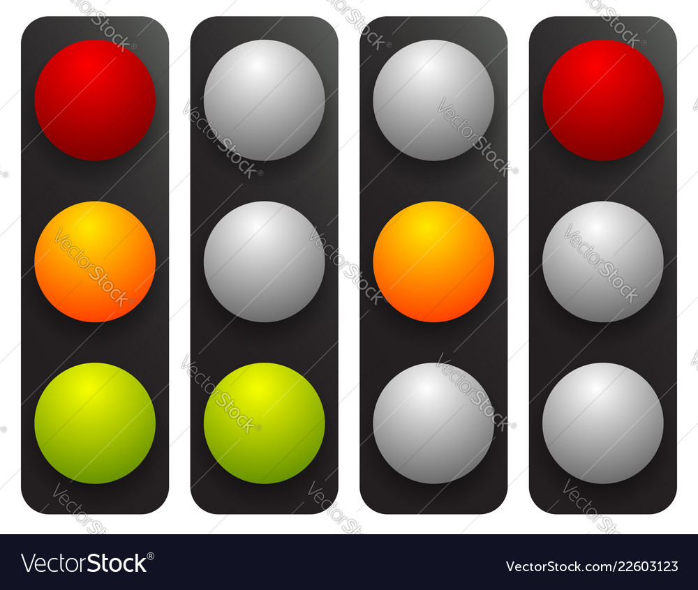 Simple traffic light traffic lamp set Royalty Free Vector