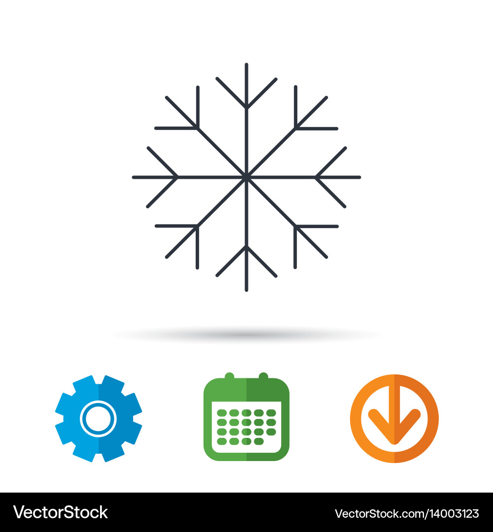 Snowflake icon snow sign air conditioning Vector Image