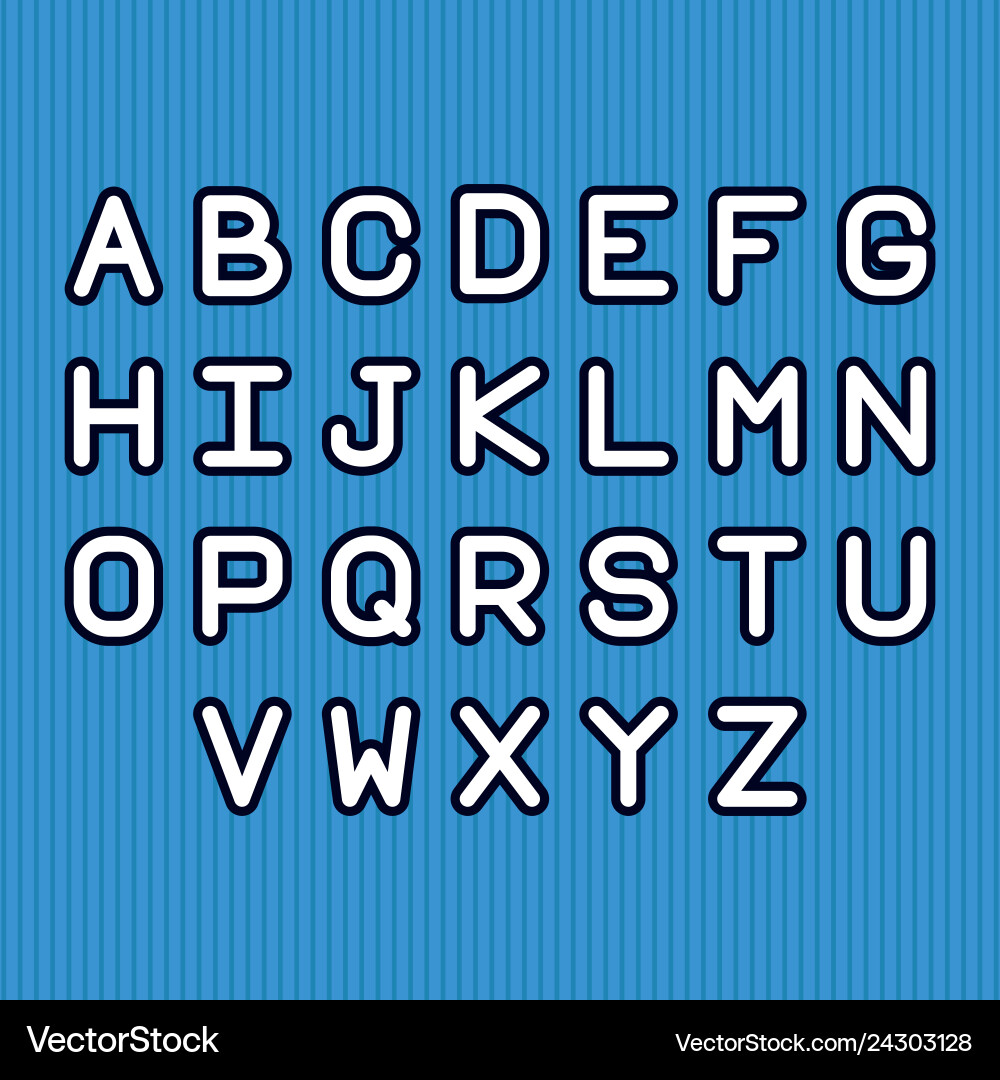 Alphabet fonts letter on blue background Vector Image
