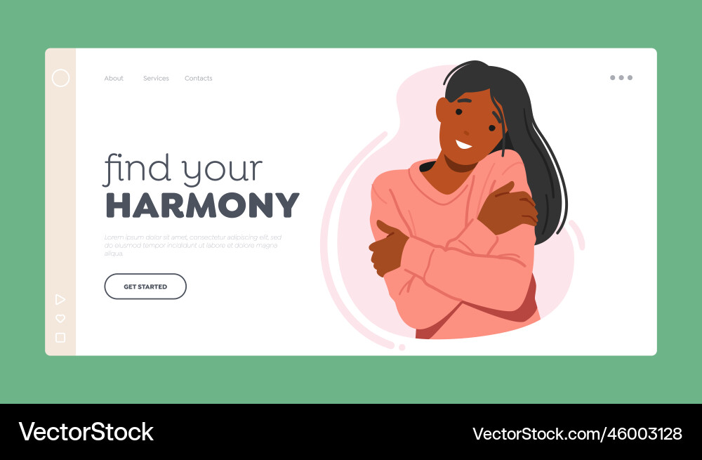 Find your harmony landing page template young Vector Image