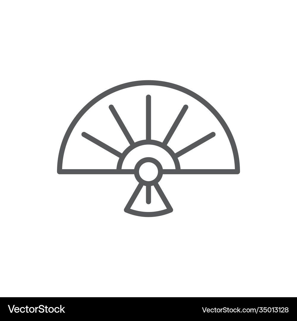 Folding fan icon symbol isolated on white Vector Image