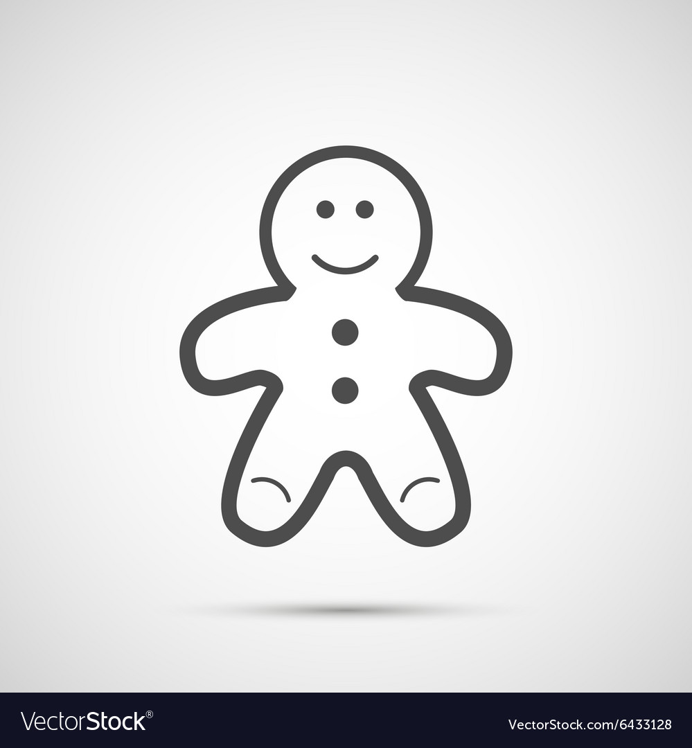 Icon christmas gingerbread man for holiday season Vector Image