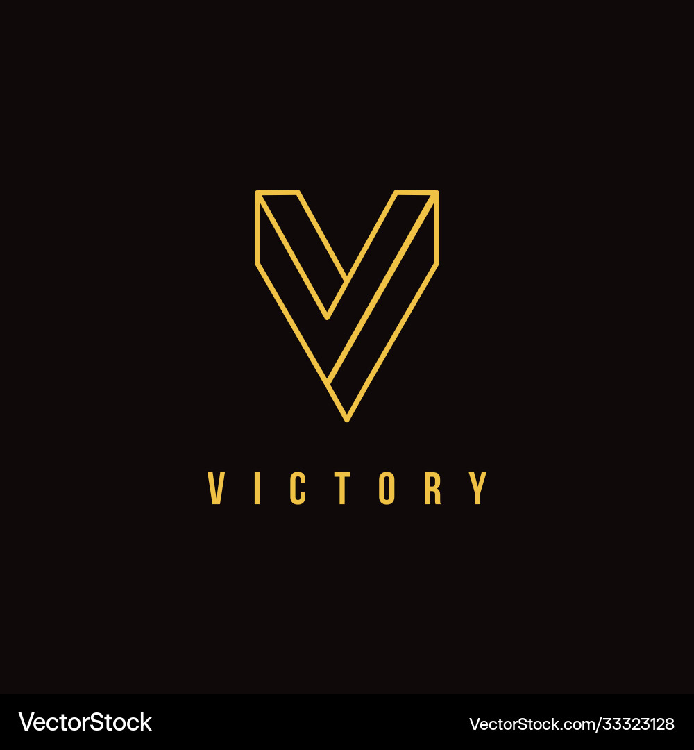 Luxury minimalist letter v logo Royalty Free Vector Image