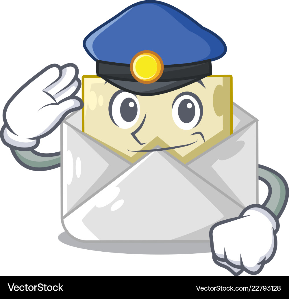 Police opened and closed envelopes shaped cartoon Vector Image