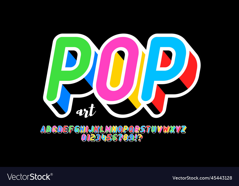 Pop art style font Royalty Free Vector Image - VectorStock Pop art style font Royalty Free Vector Image - VectorStock