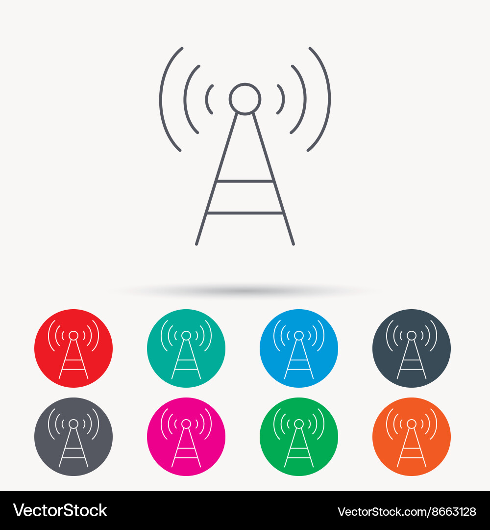 Telecommunication tower icon signal sign Vector Image