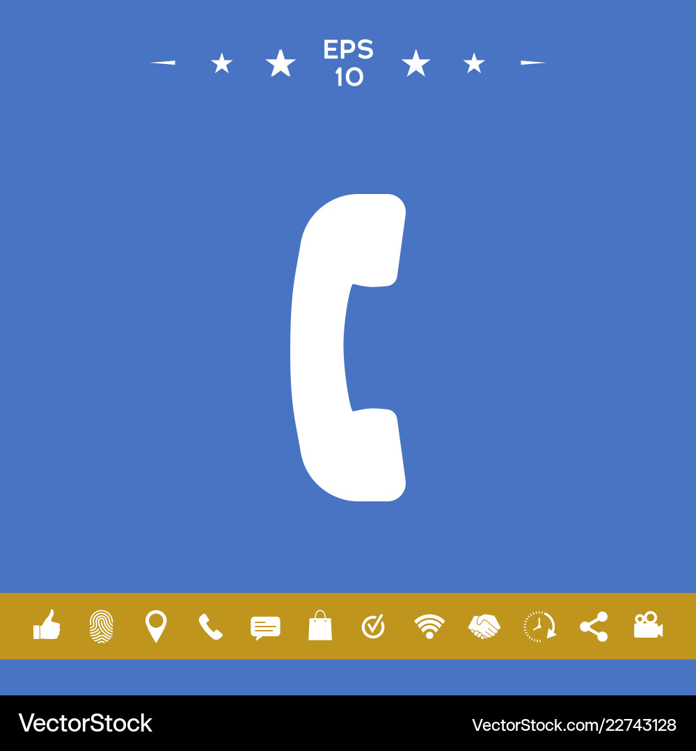 Telephone handset receiver symbol icon Royalty Free Vector