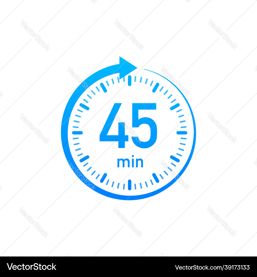 45 minutes stopwatch icon Royalty Free Vector Image