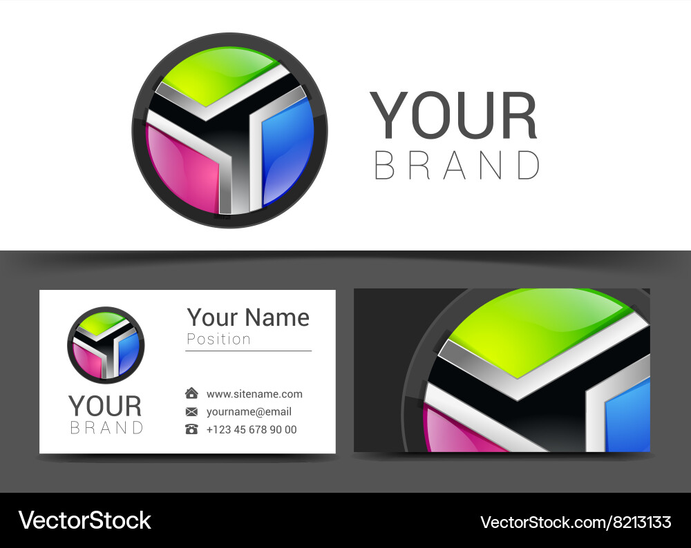 Abstract bright business card banner design Vector Image