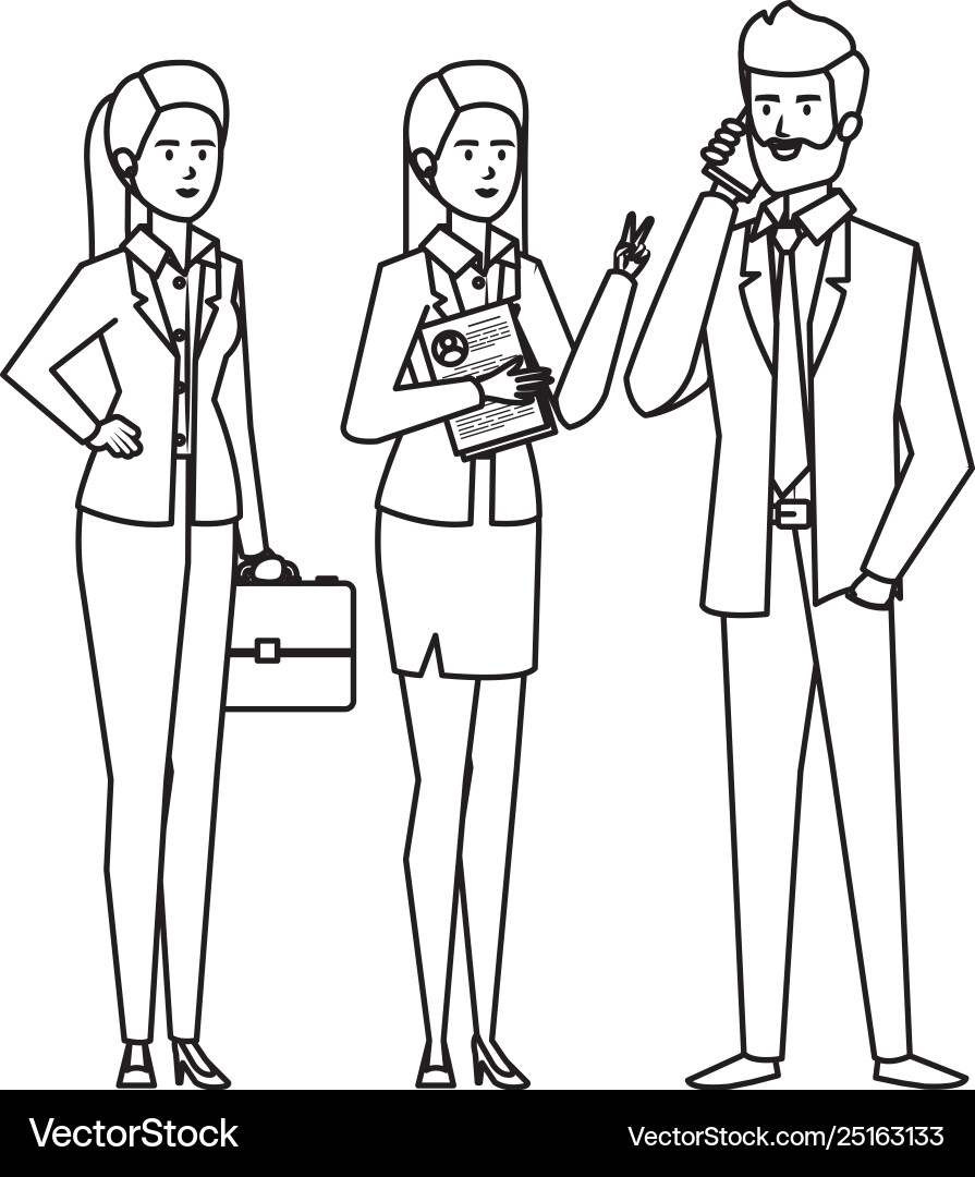 Business people calling with smartphone Royalty Free Vector