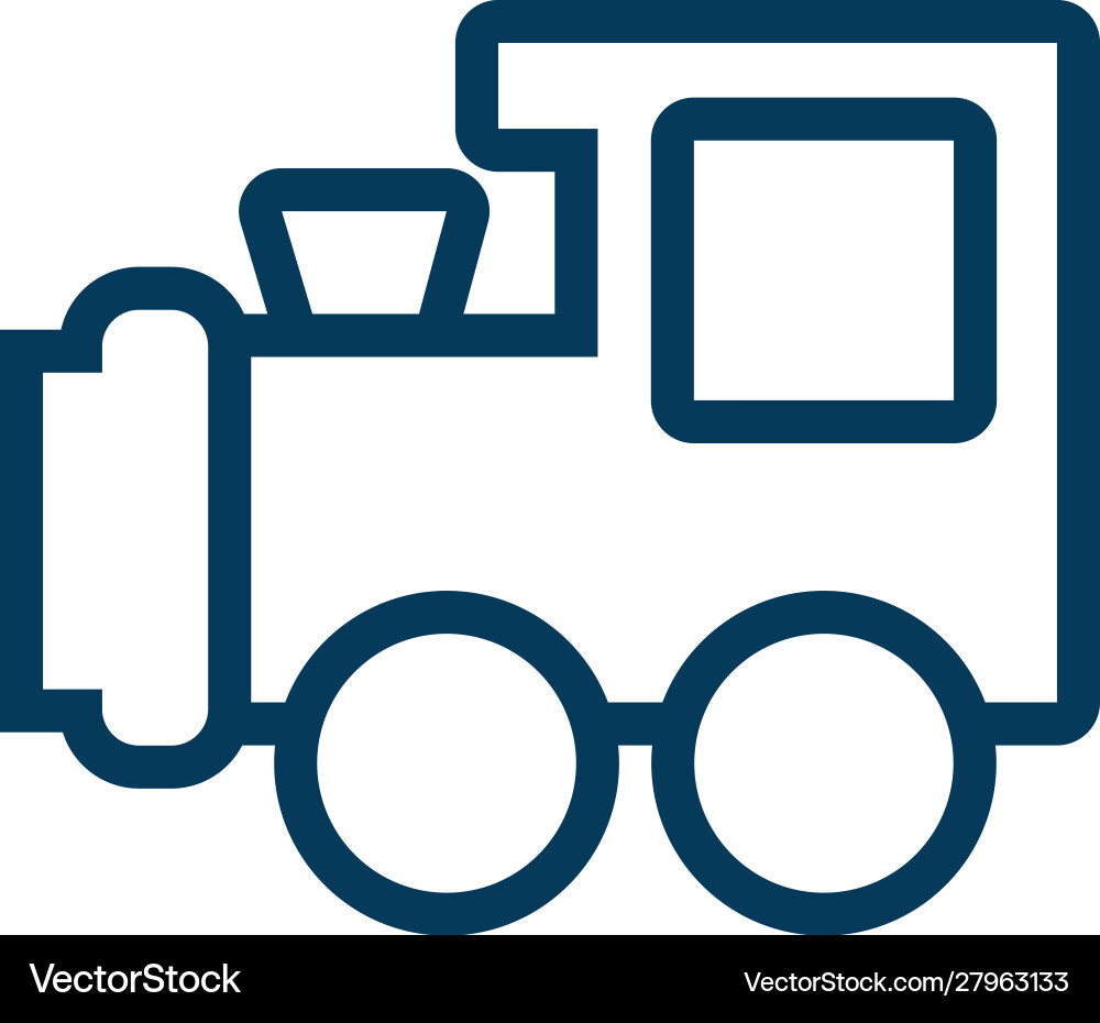 Cute train child toy line style icon Royalty Free Vector