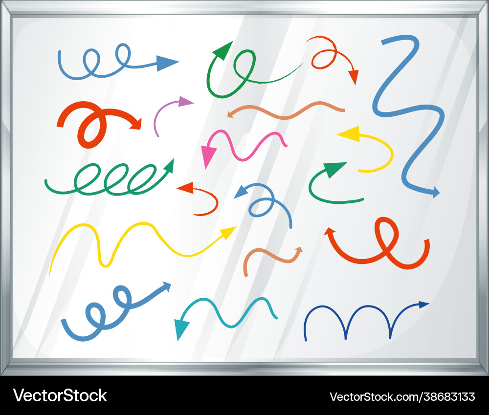 Different types hand drawn curved arrows Vector Image