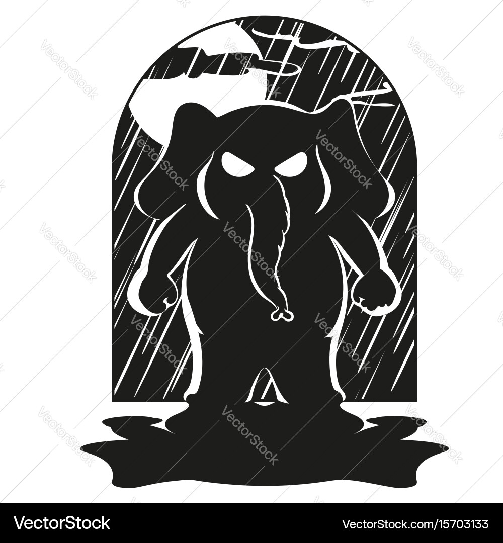 Elephant character came suddenly cartoon Vector Image