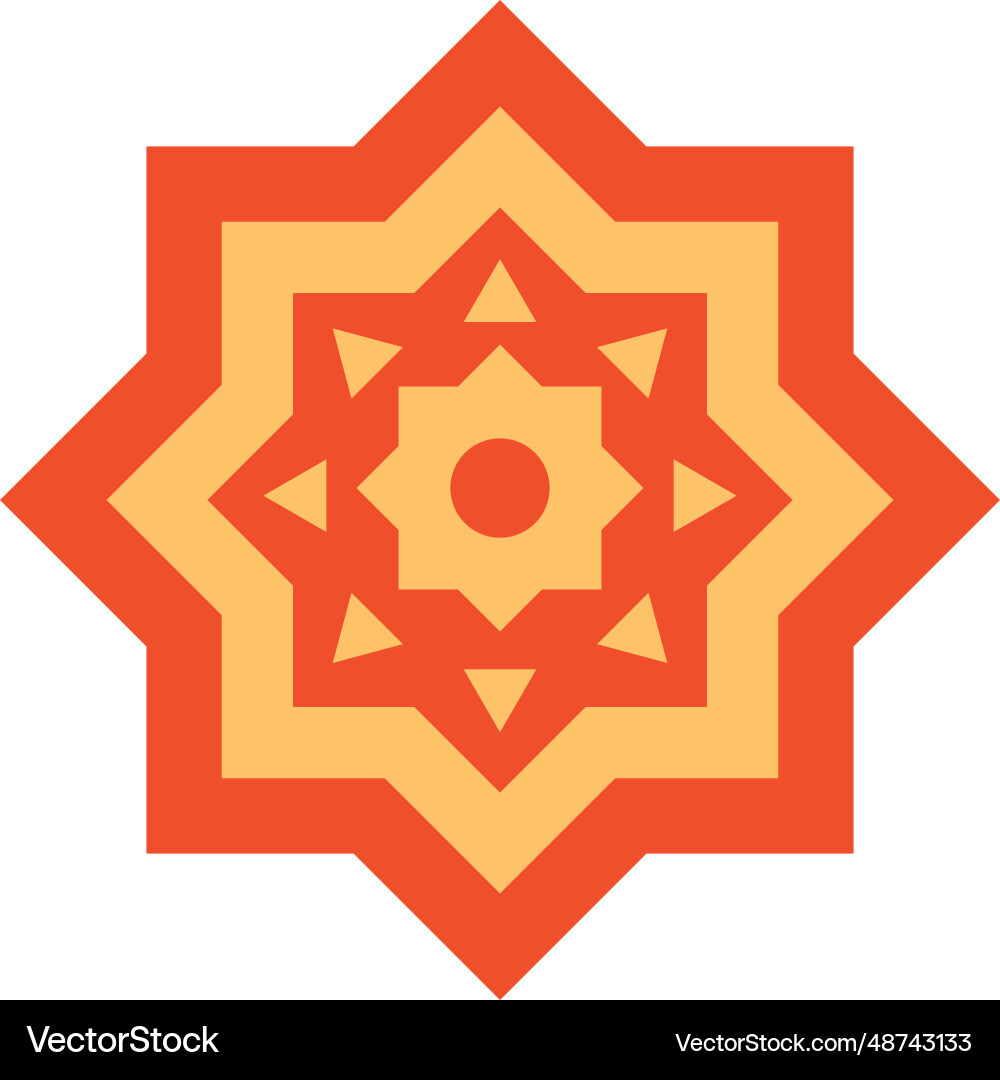 Islamic star multi color Royalty Free Vector Image