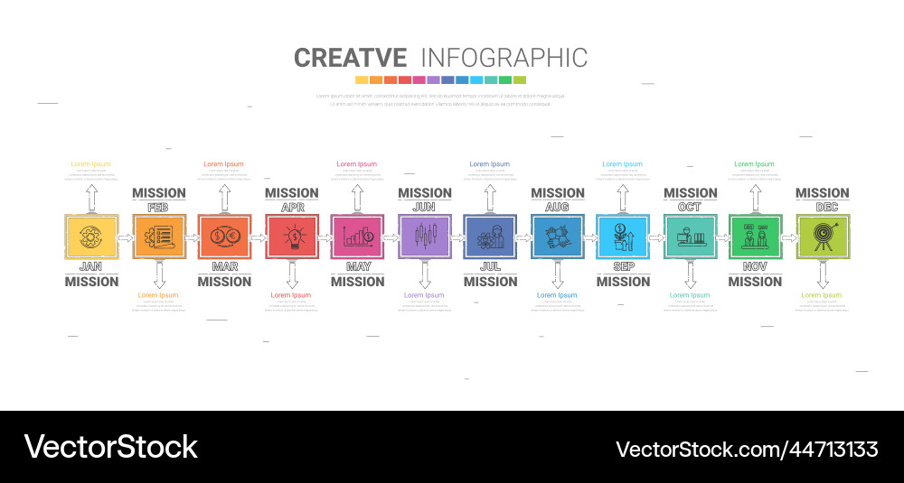 Presentation business infographic template for 12 Vector Image