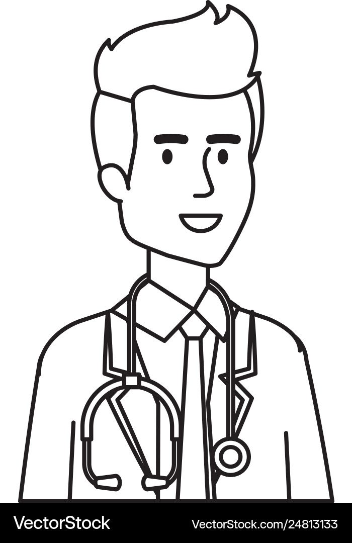Professional doctor with stethoscope avatar Vector Image