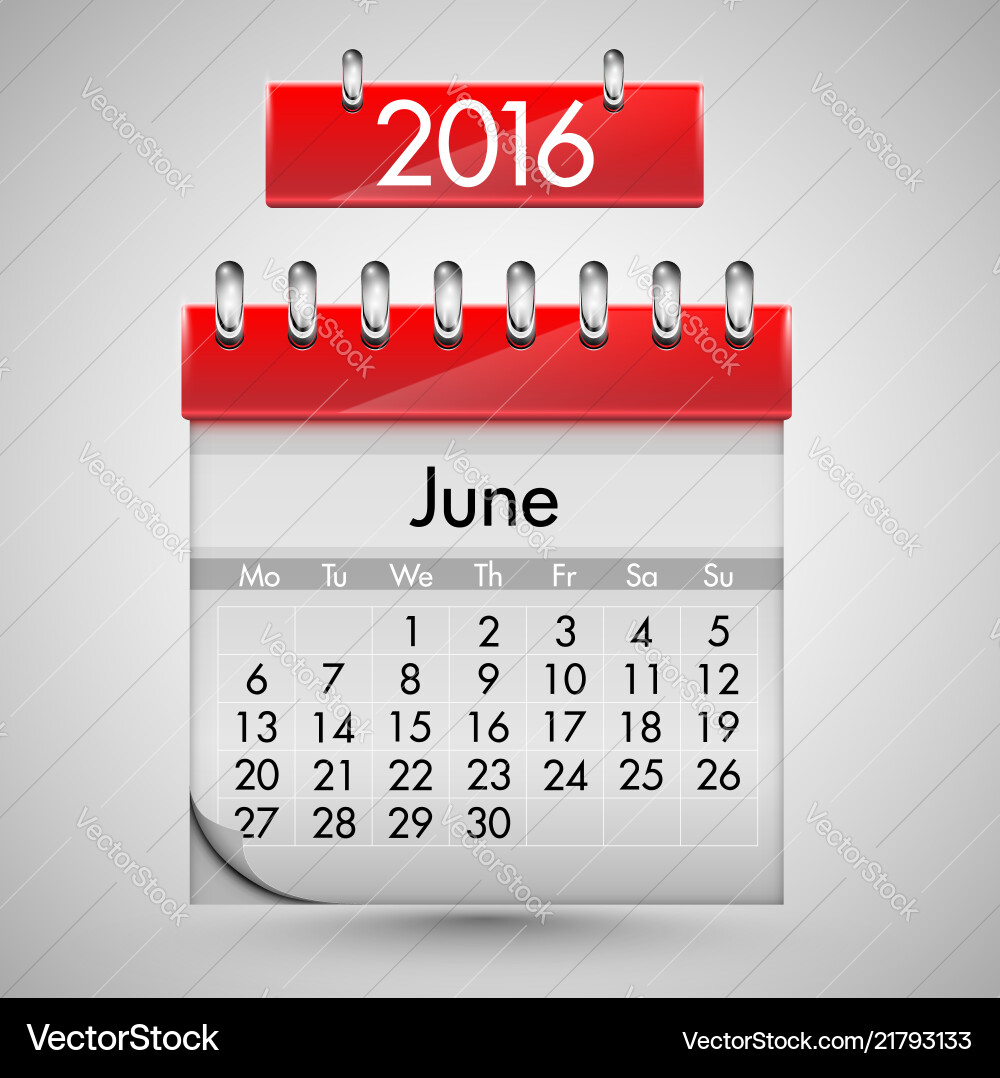 Realistic calendar with red hard cover Royalty Free Vector