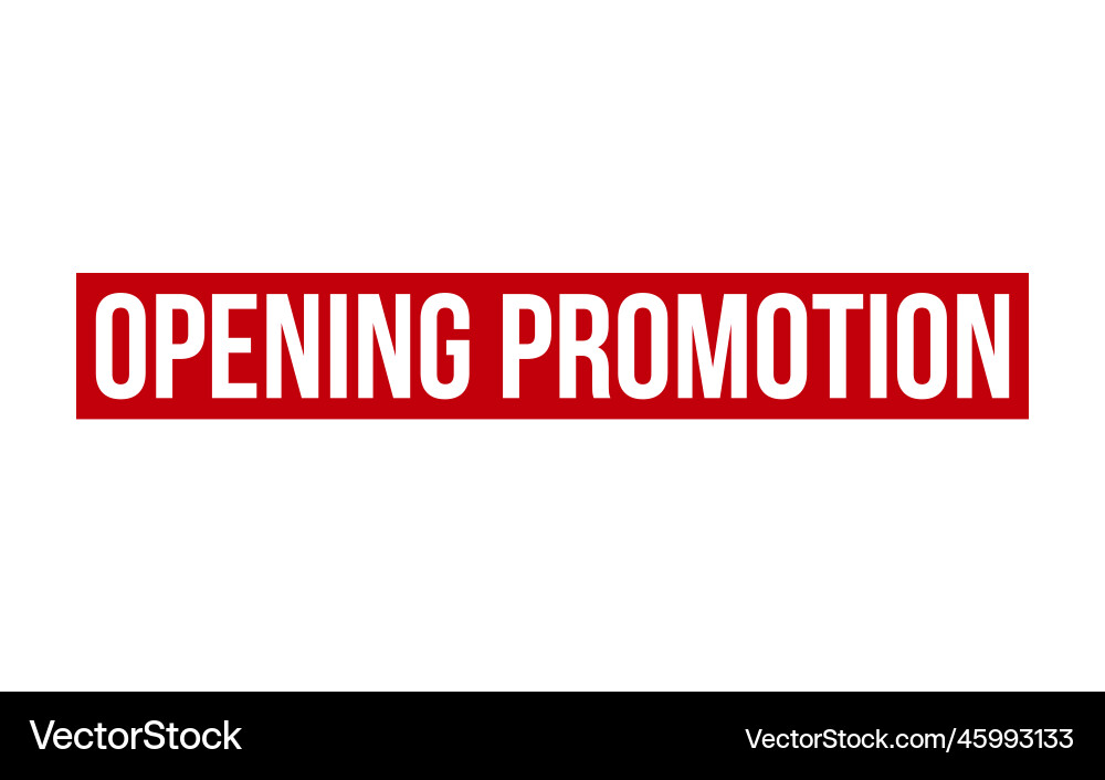 Red opening promotion rubber stamp seal Royalty Free Vector