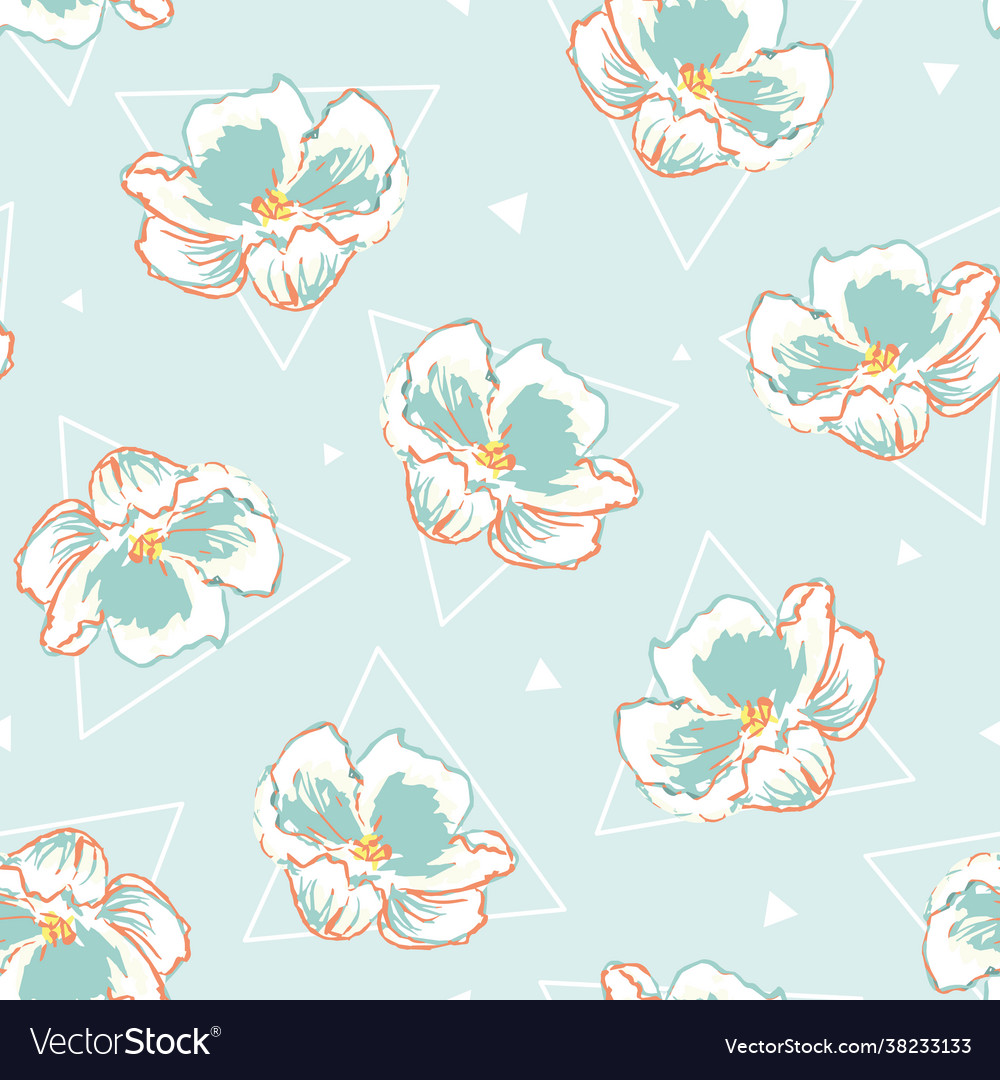 Retro summer turquoise and orange wild Royalty Free Vector