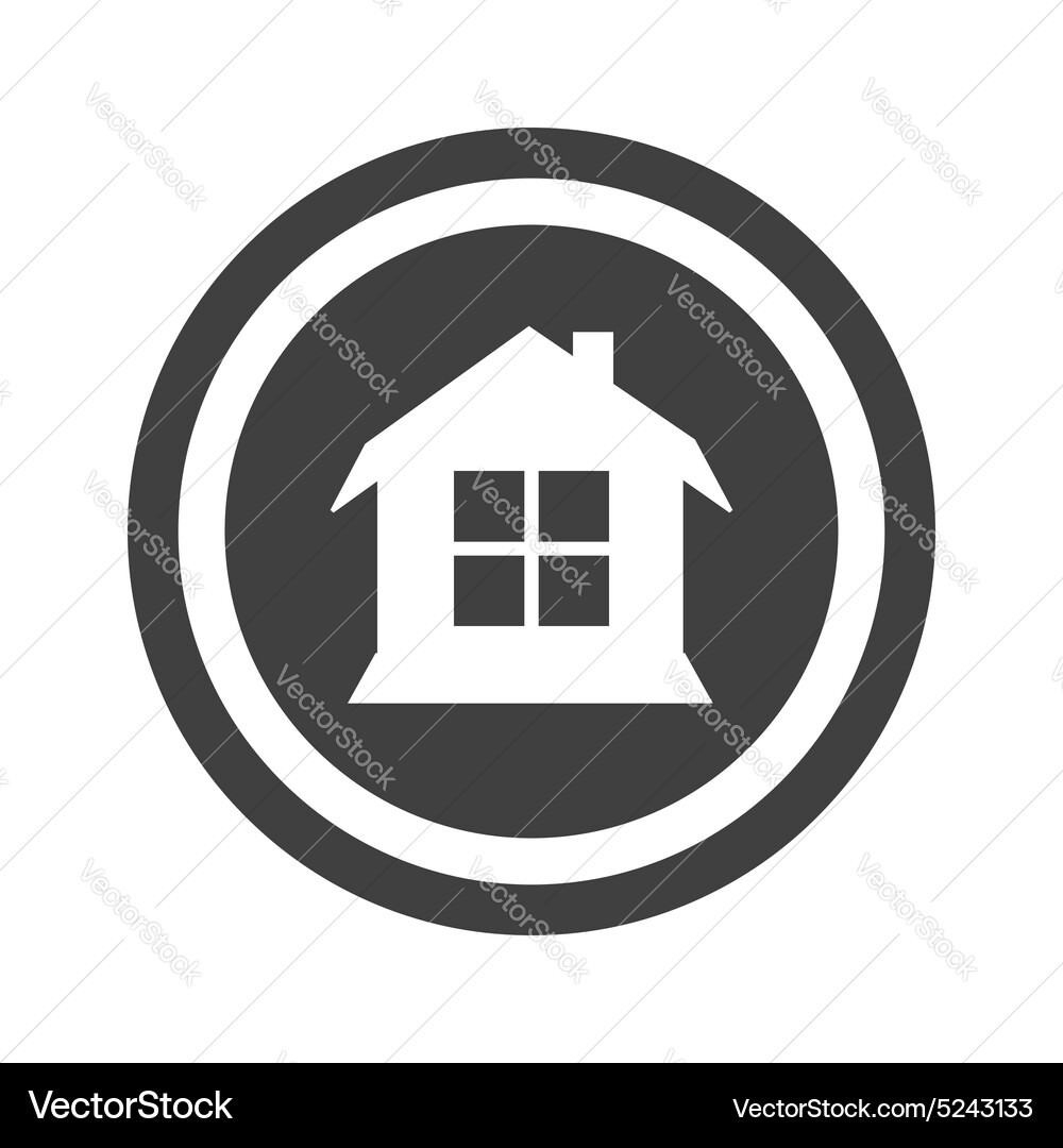 Round black house sign Royalty Free Vector Image