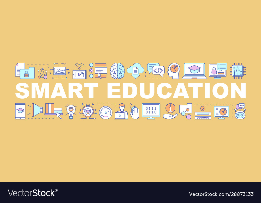 Smart education word concepts banner Royalty Free Vector