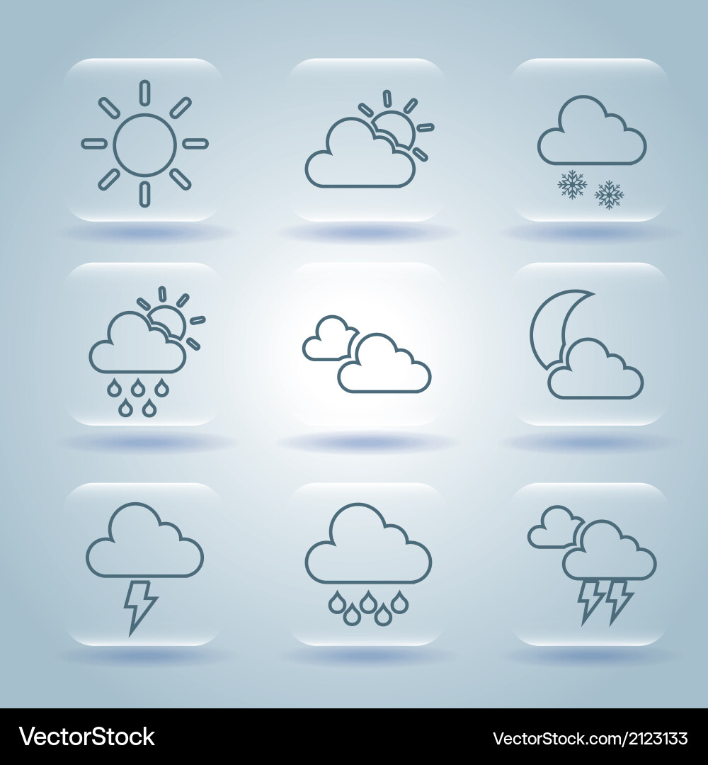 Weather icons over gray background Royalty Free Vector Image