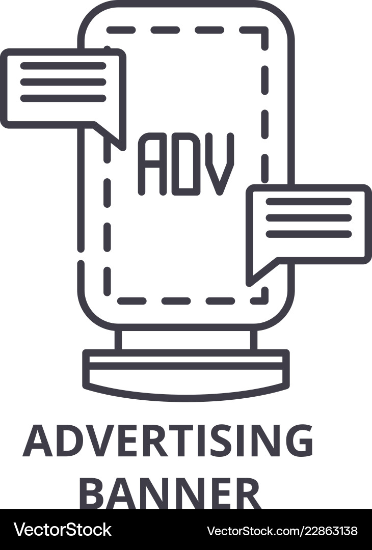 Advertising banner line icon concept Royalty Free Vector