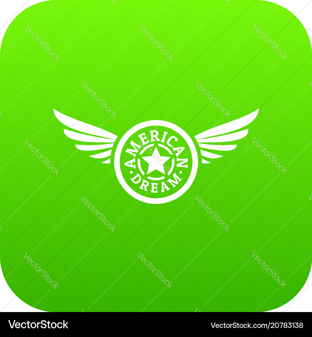 American dream icon green Royalty Free Vector Image