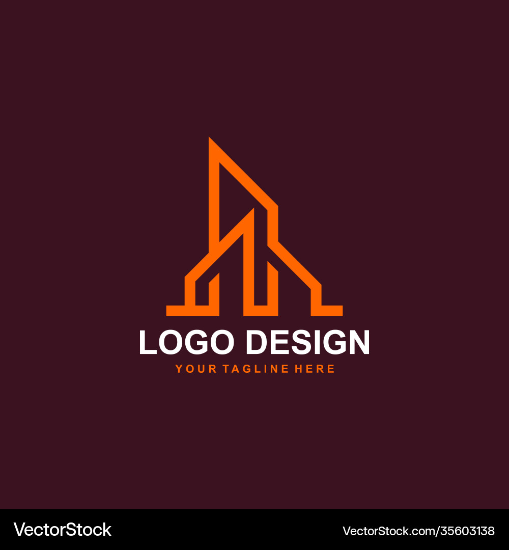 Architectural logo design real estate line Vector Image