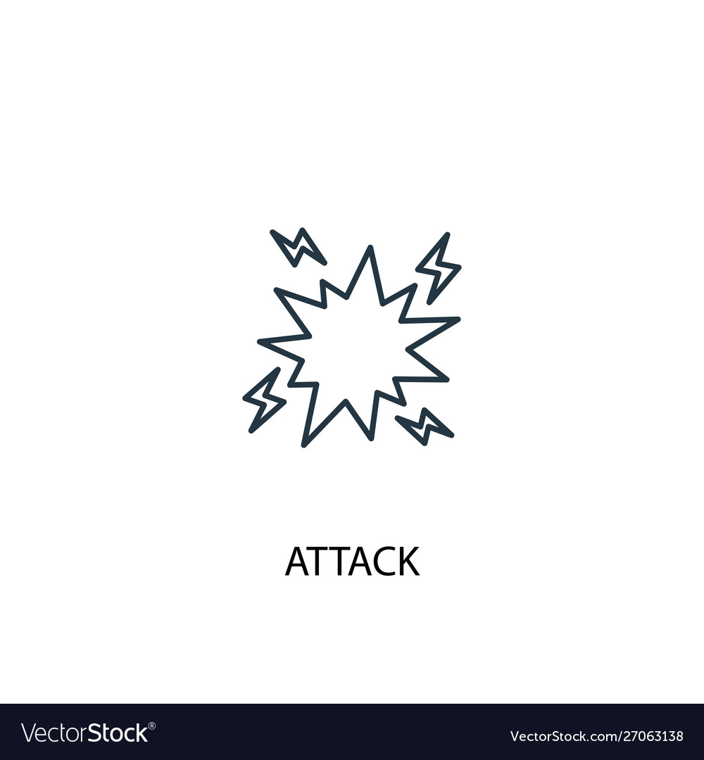 Attack concept line icon simple element Royalty Free Vector