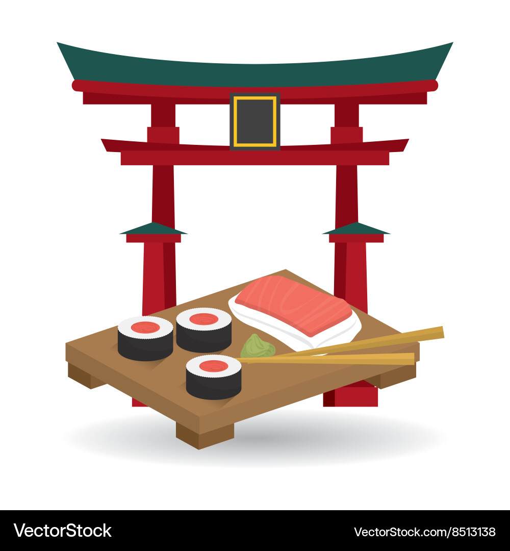 Flat of japan design Royalty Free Vector Image