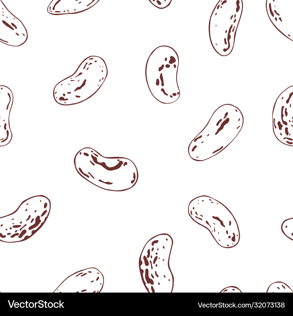 Hand drawn haricot beans seamless pattern Vector Image