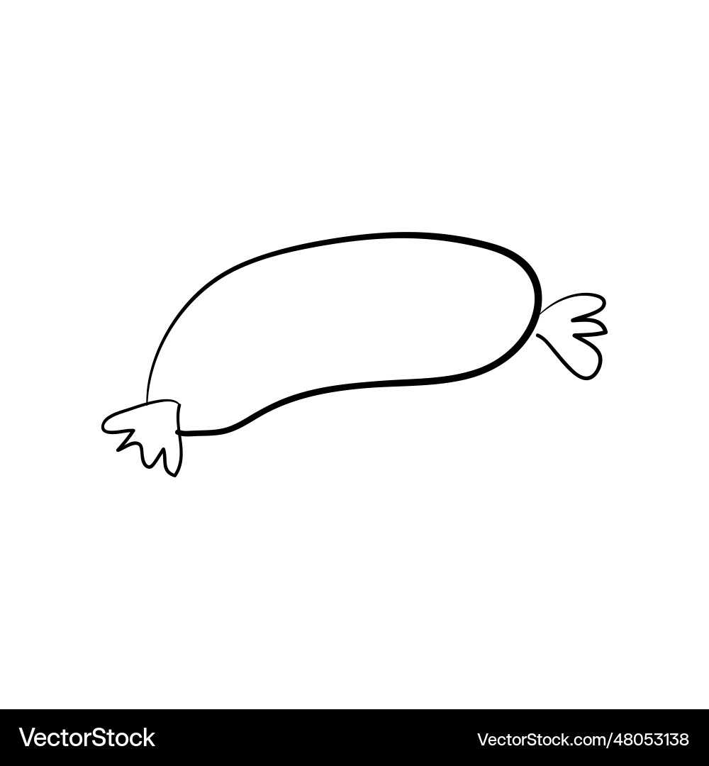 Hand drawn sausage doodle outline sketch Vector Image