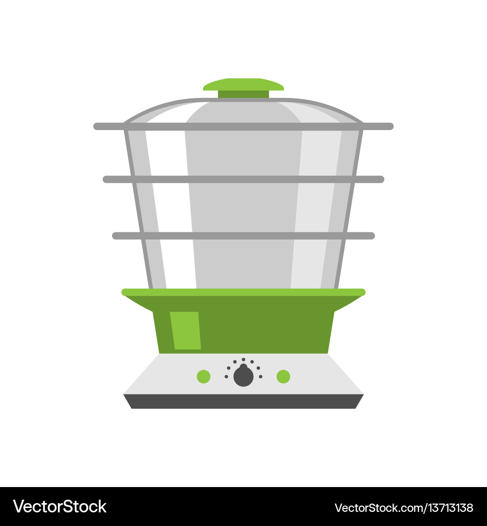 Home green double boiler tool isolated on white Vector Image