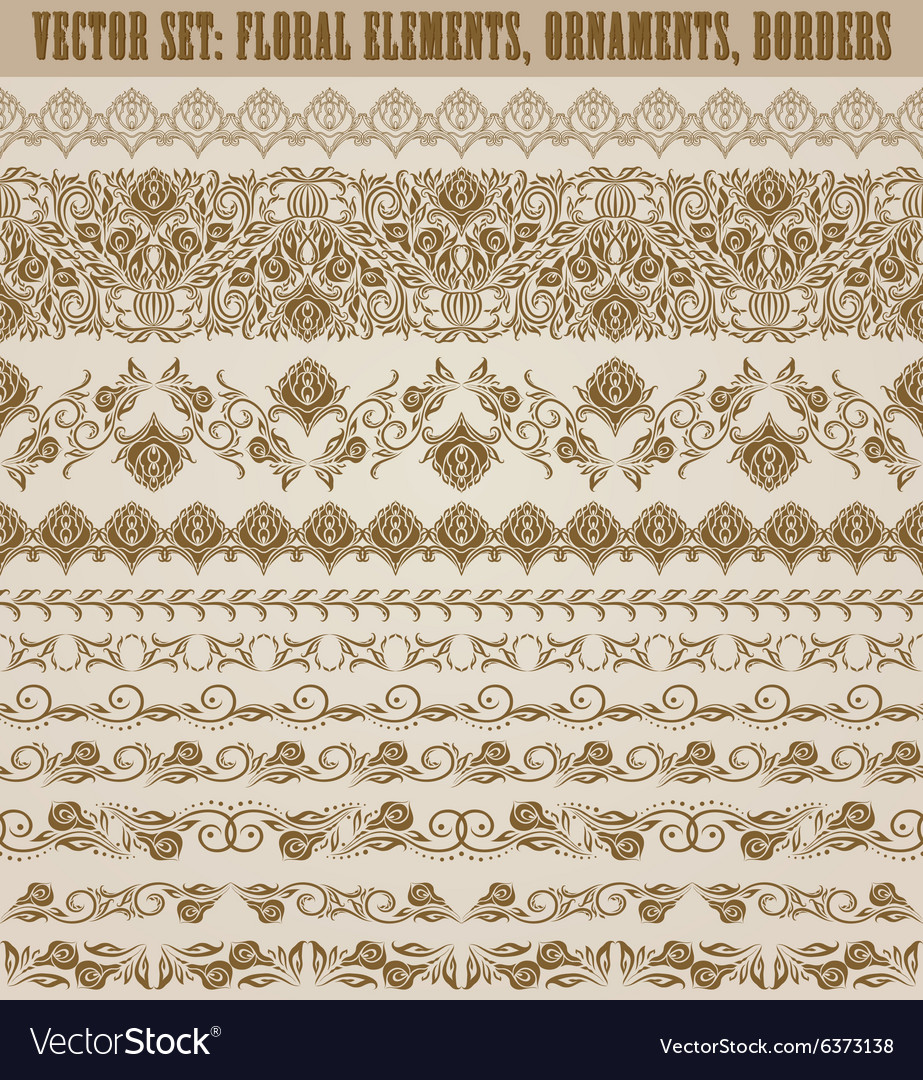 Horizontal elements decoration Royalty Free Vector Image