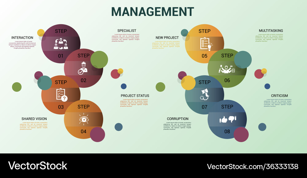 Infographic management template icons Royalty Free Vector