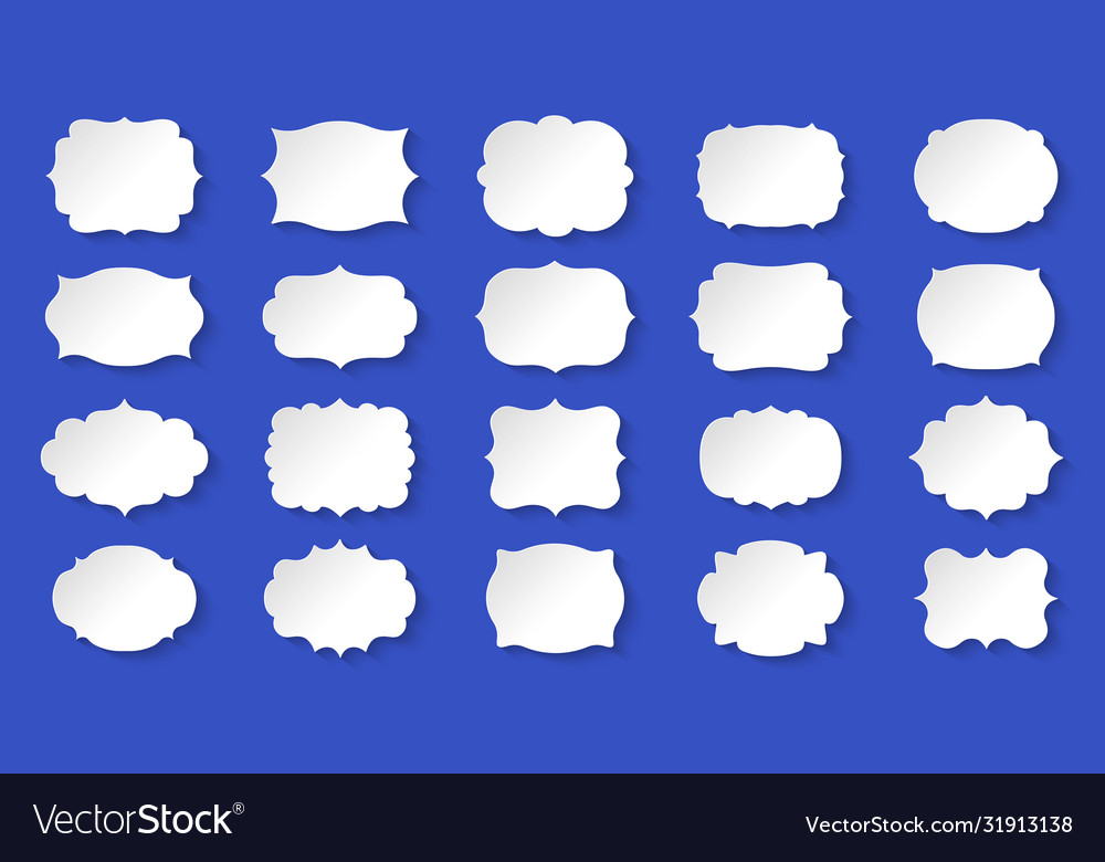 Label frames white paper set empty frame Vector Image