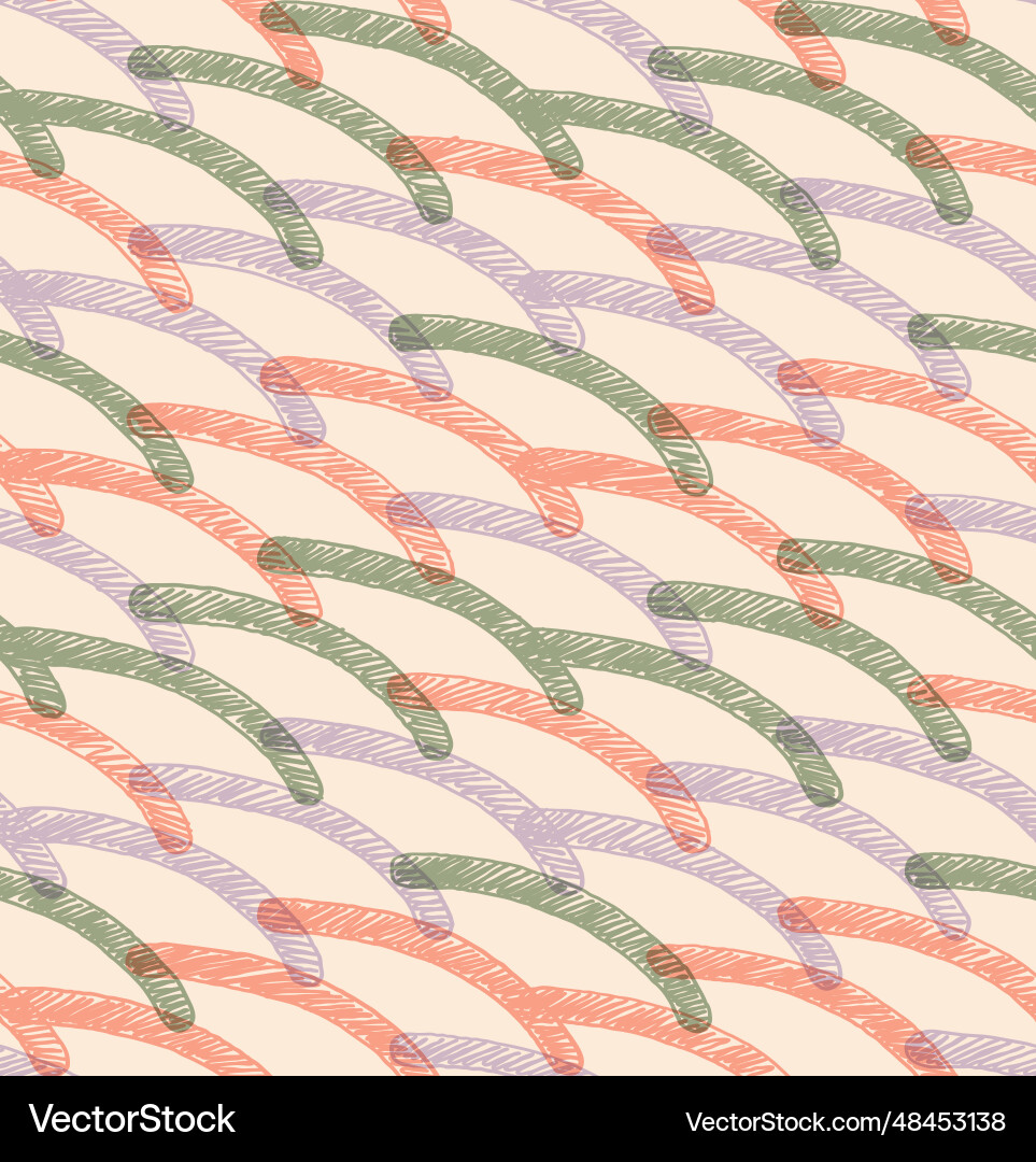 Linear freehand grunge scratched ornament Vector Image
