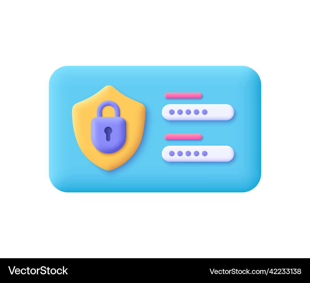 Login form page with lock and password safety Vector Image