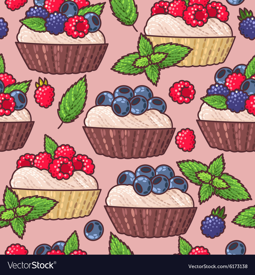 Seamless cakes Royalty Free Vector Image - VectorStock